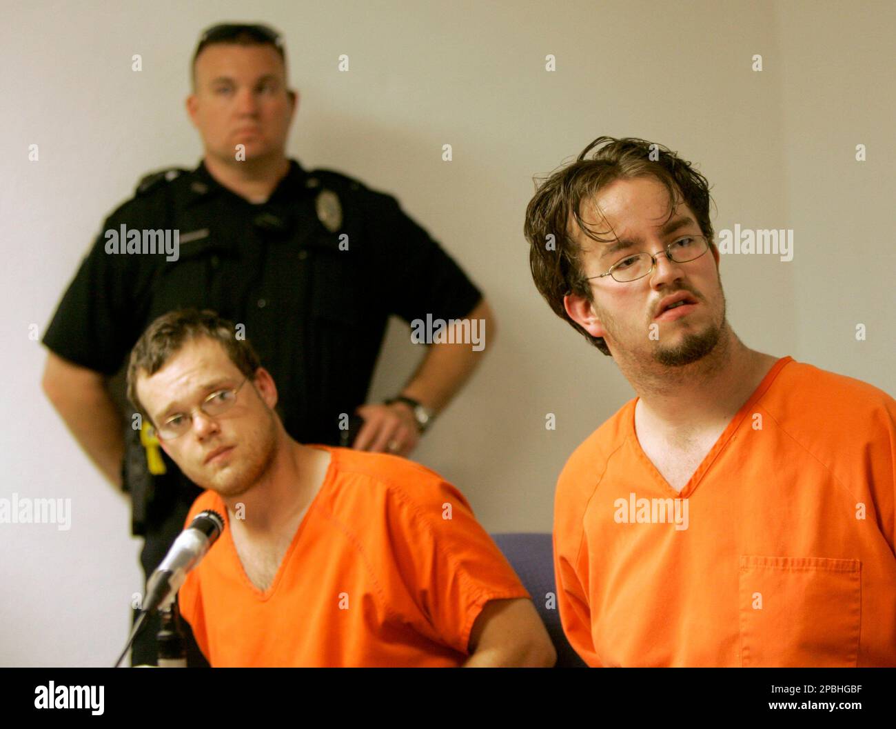 James K. Carlisle, left, and David Sheley, listen for their bail to be ...