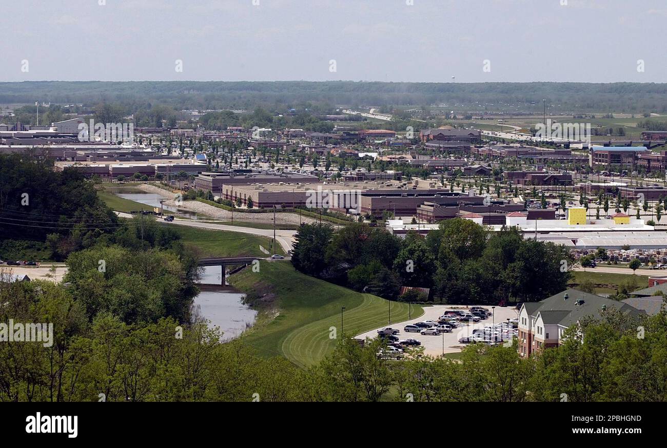 The mile-and-a-half-long Chesterfield Commons strip mall is shown ...