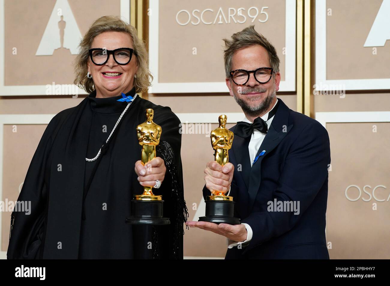 Ernestine Hipper, left, and Christian M. Goldbeck, winners of the award ...