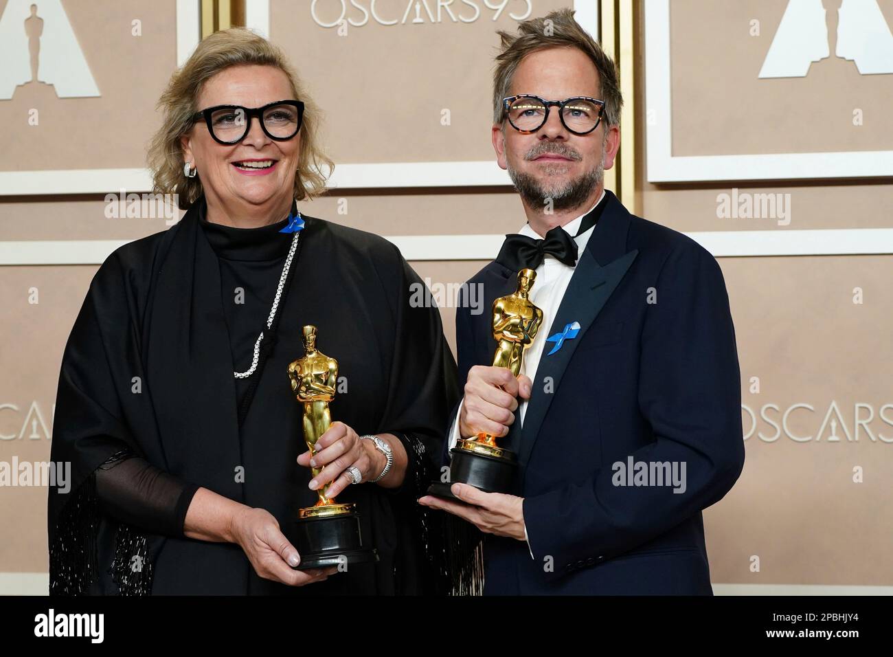 Ernestine Hipper, left, and Christian M. Goldbeck, winners of the award ...
