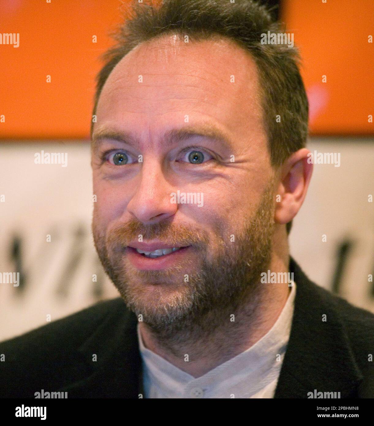 Internet entrepreneur Jimmy Wales, the founder of Wikipedia, attends ...