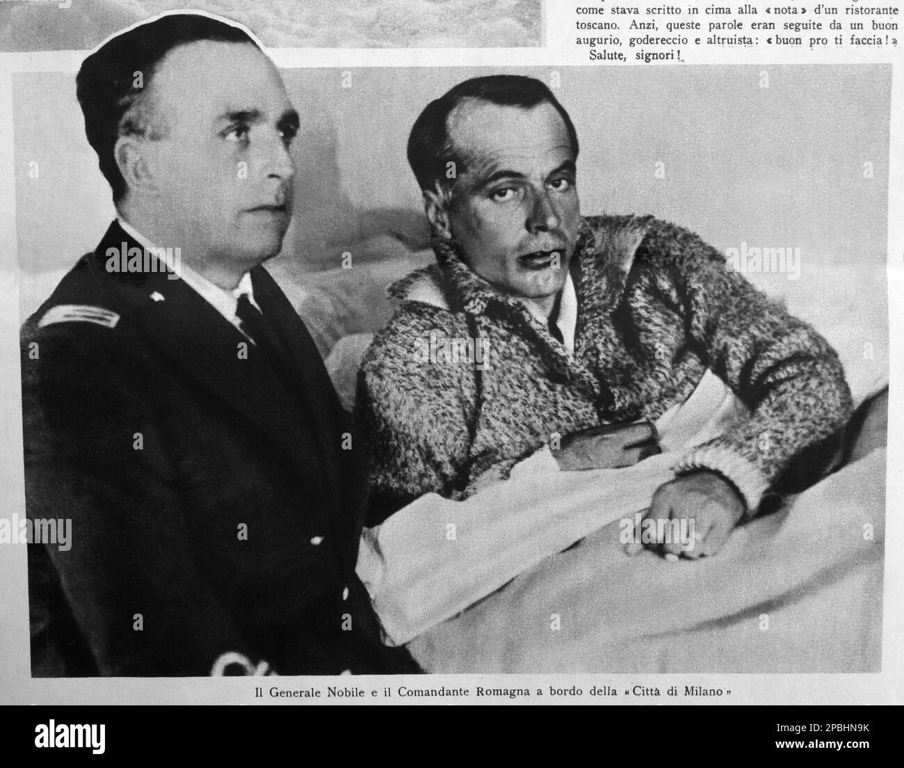 1928 , ITALY : General UMBERTO NOBILE and Comandante GIUSEPPE ROMAGNA ...