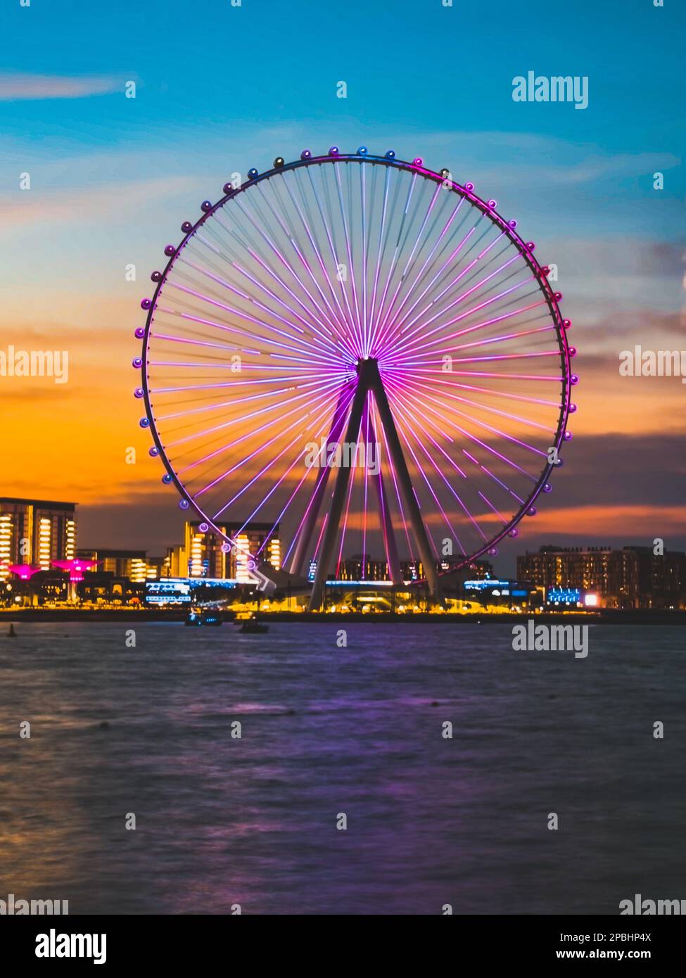 View of Marina JBR beach and the Ain Dubai Giant ferris Wheel in Meraas ...