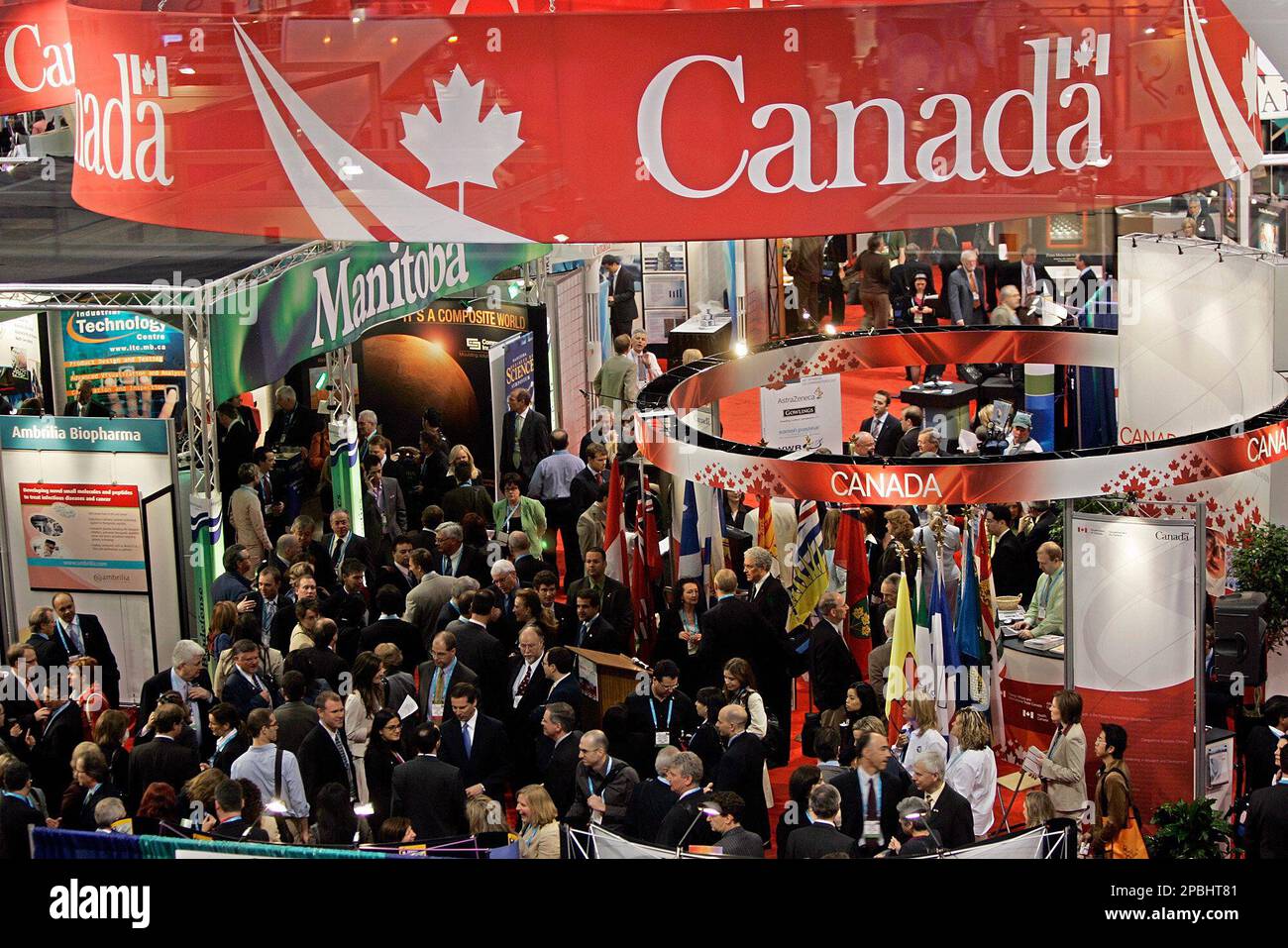 The Canada Pavilion is seen at BIO 2007, biotechnology conference, at ...