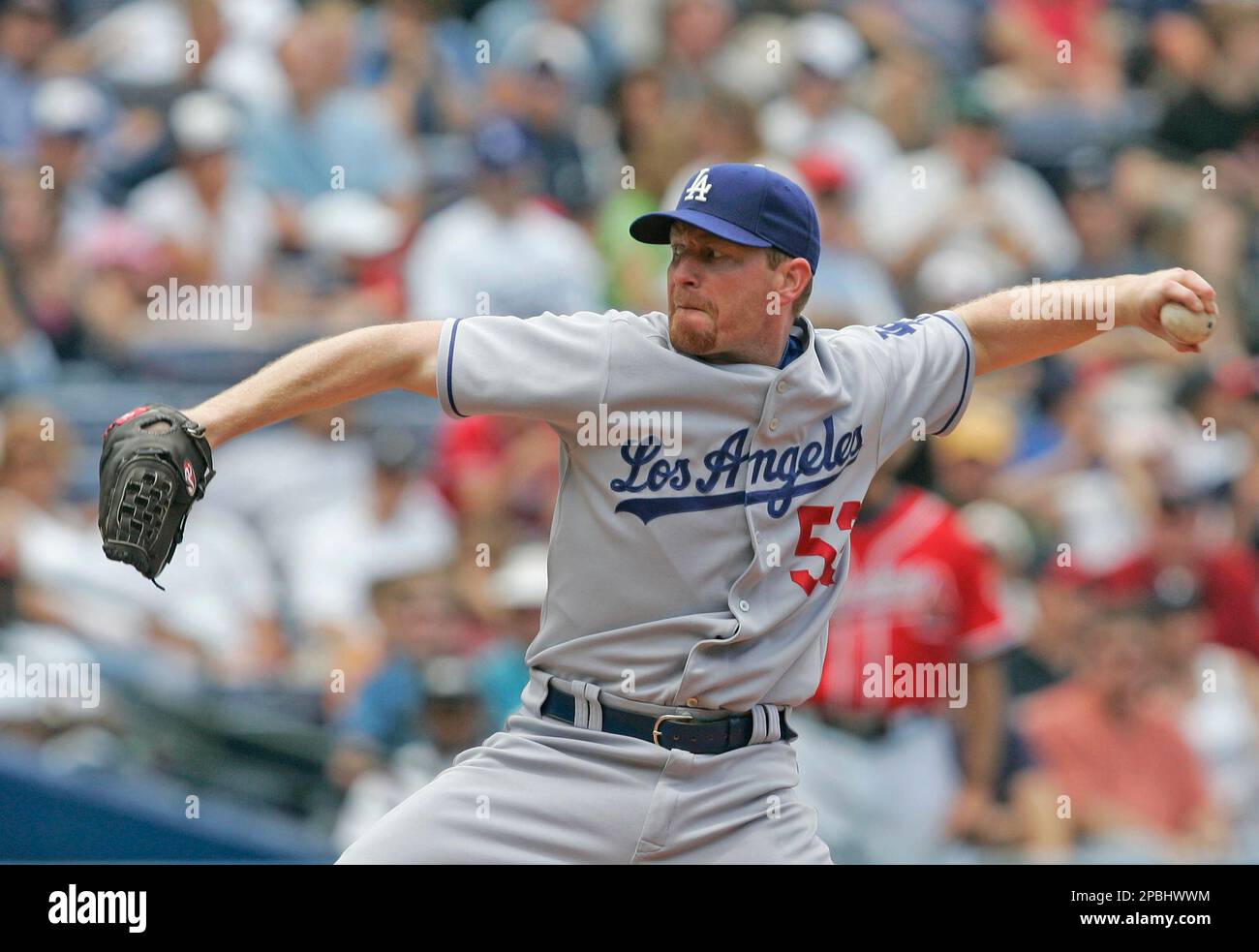 Los Angeles Dodgers starter Randy Wolf works in the first inning of a ...