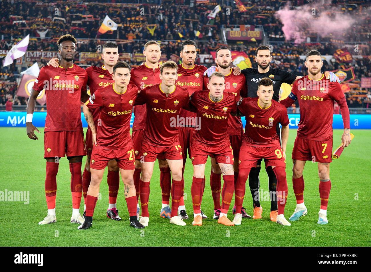 AS Roma team during the UEFA Europa League 2022-2023 football match ...