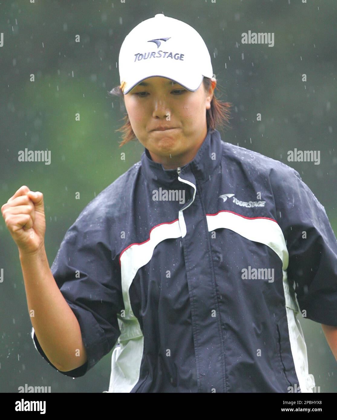 South Korea's Jeon Mi-jeong reacts after her birdie putt in the 16th ...