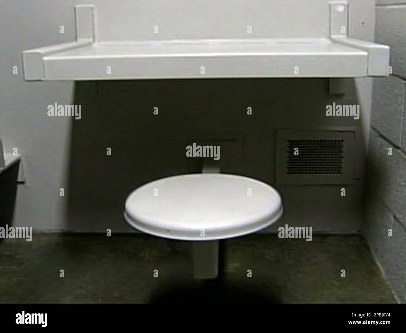 This frame from video provided by KCBS-TV in Los Angeles shows a stool ...