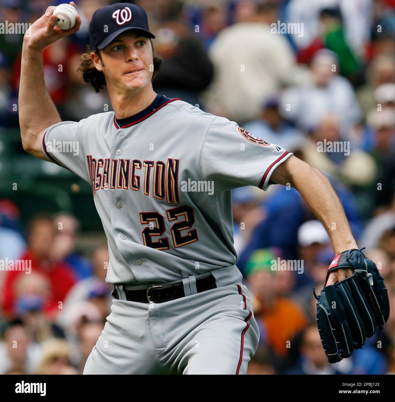 Washington Nationals starting pitcher John Patterson throws to first ...