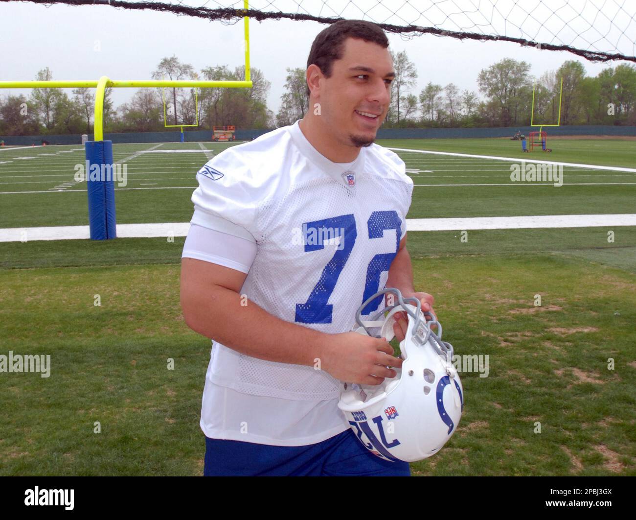 Indianapolis Colts rookie Quinn Pitcock leaves the field after football ...
