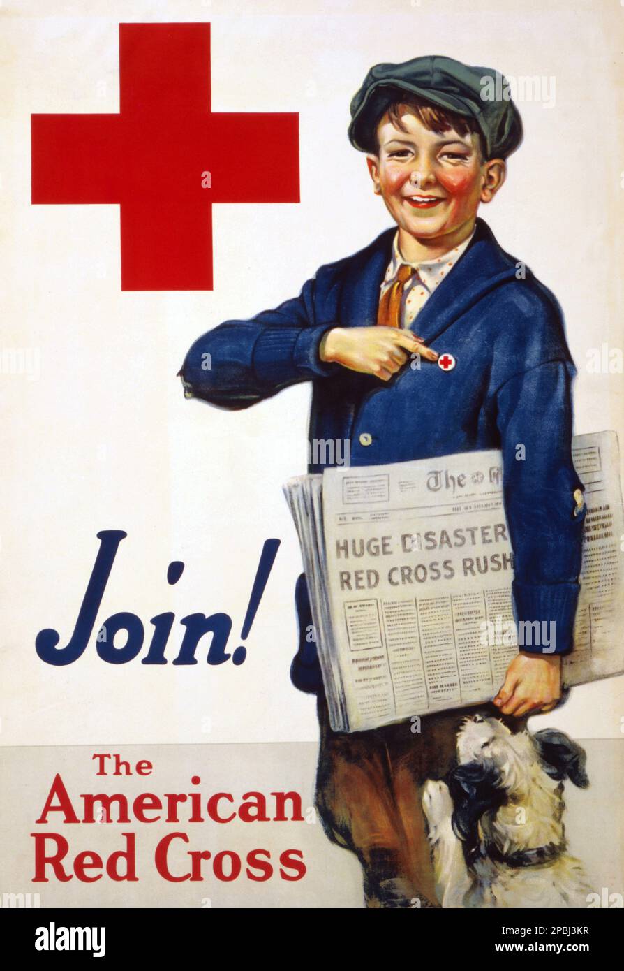 1917 , USA : American Red Cross - Join! The American Red Cross . Boy ...