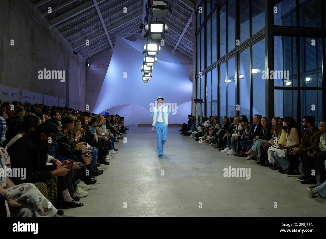 Lisbon, Portugal. 12th Mar, 2023. A model walks the runway at the Nuno ...