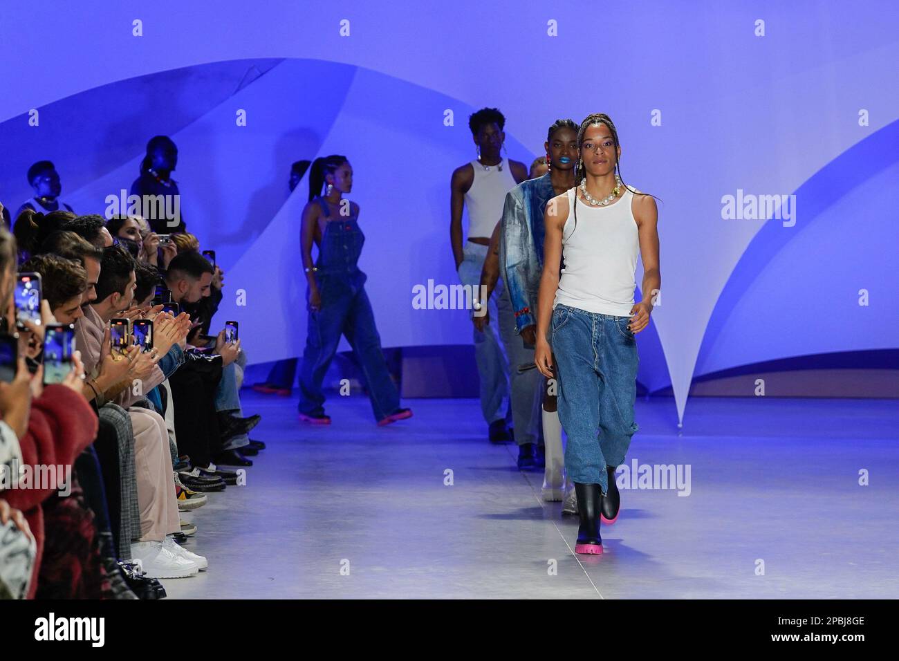Lisbon, Portugal. 12th Mar, 2023. Models walk the runway at the Luis ...