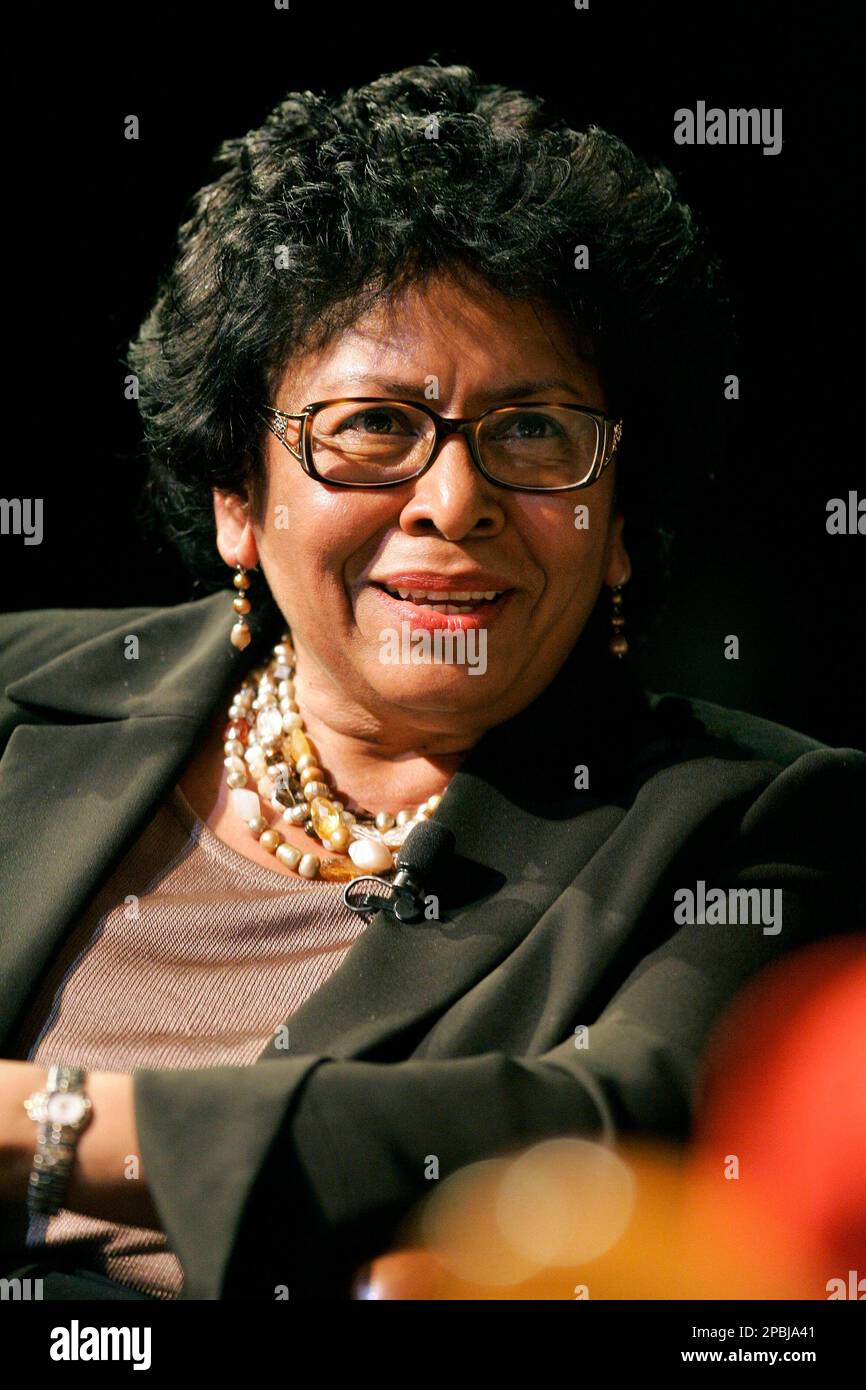 Brown University President Ruth J. Simmons takes part in a panel ...