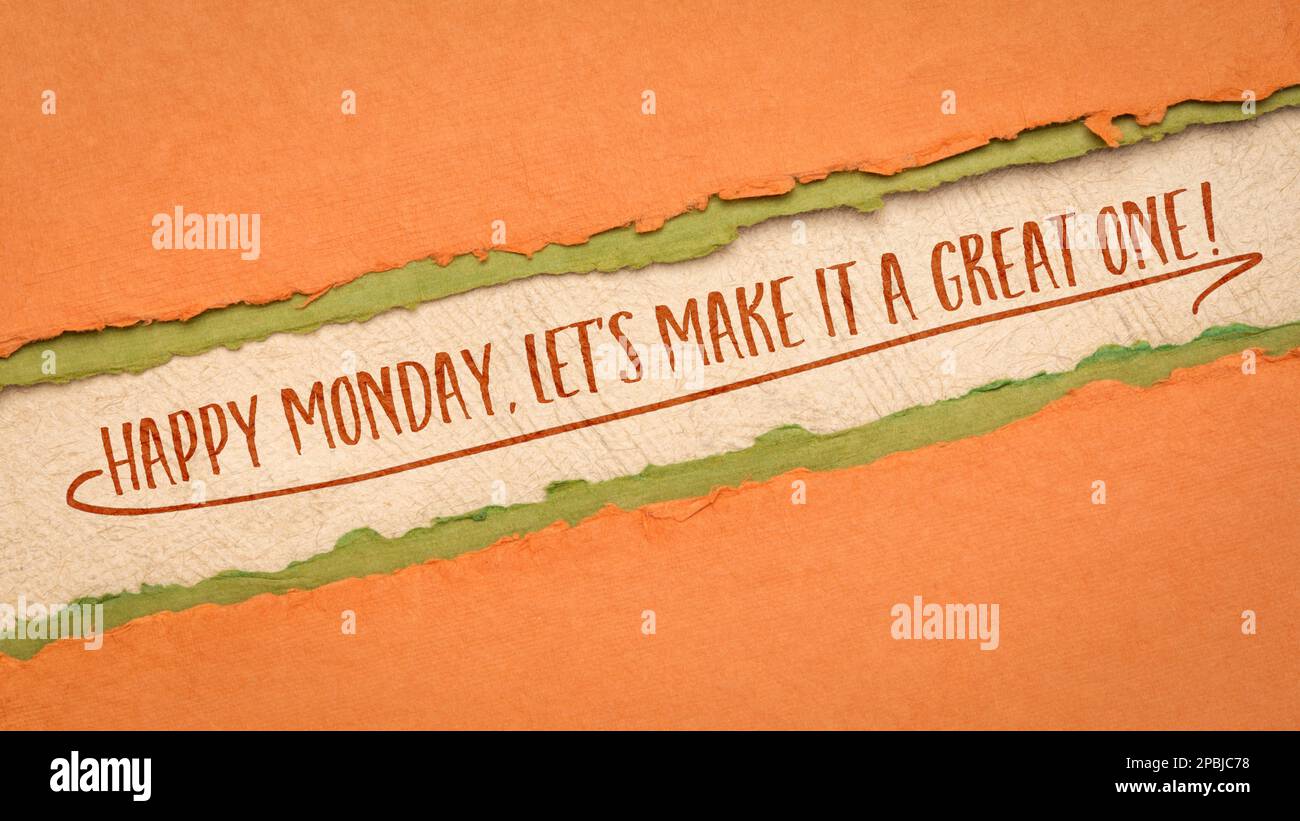 Happy Monday, let's make it a great one! Inspirational, cheerful banner ...