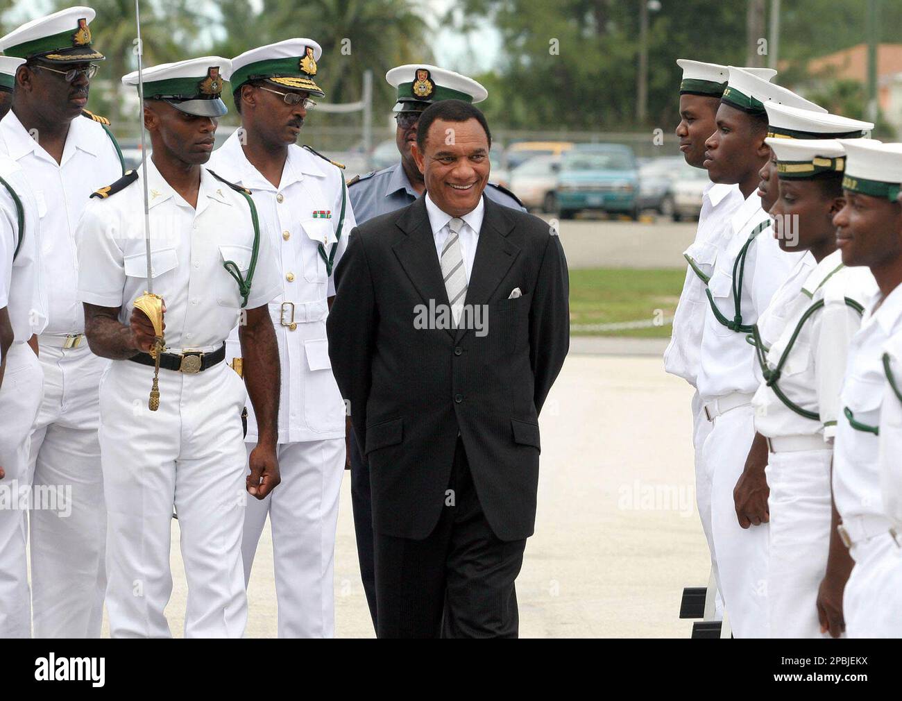 **FILE** Perry Christie, Prime Minister of The Bahamas, inspects the ...