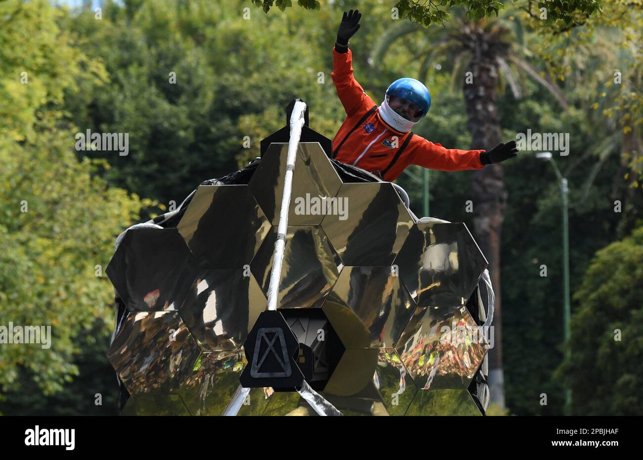 Space Float inspired by the James Webb space telescope is seen during ...