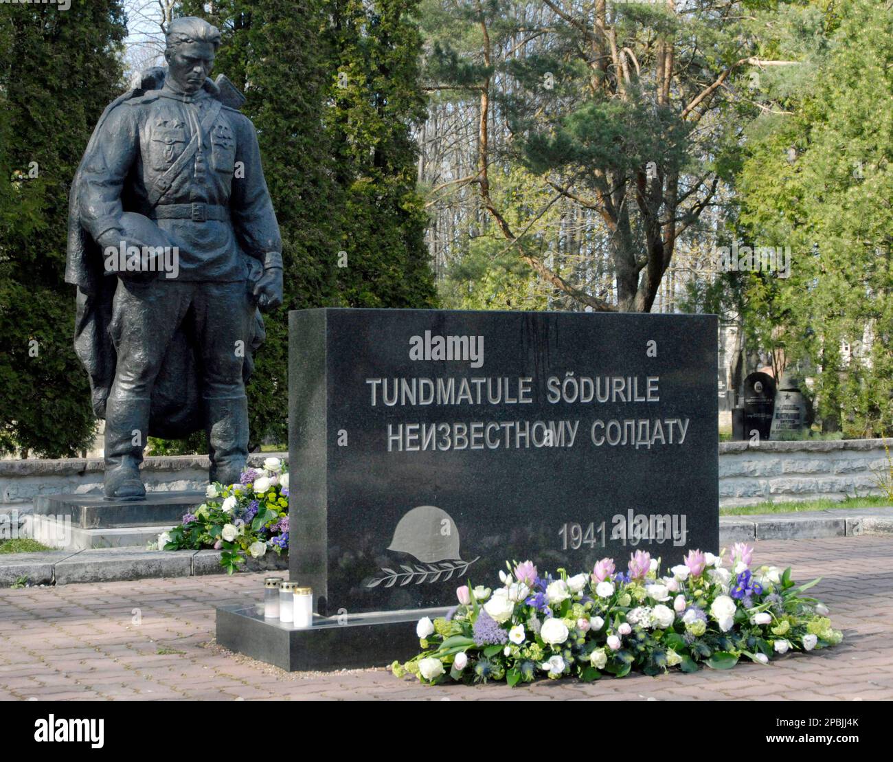 The Bronze Soldier, a statue commemorating Soviet soldiers killed ...