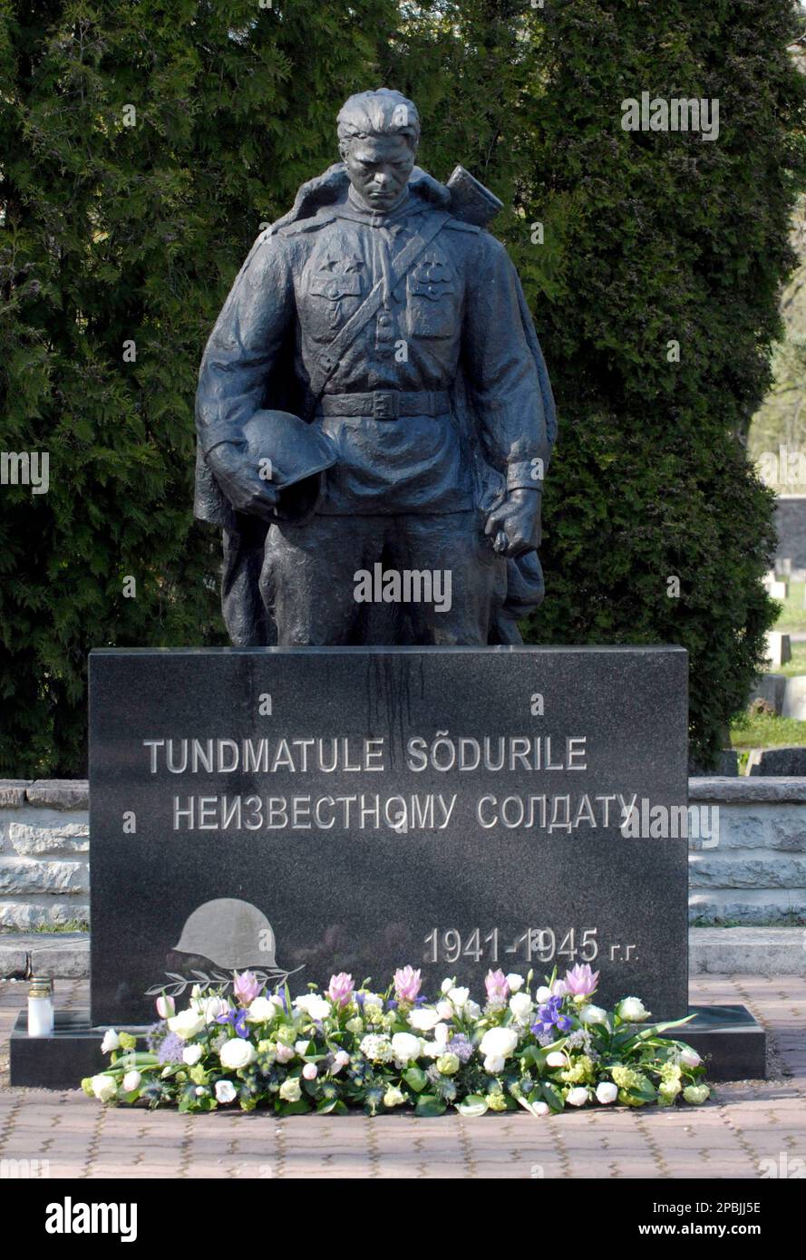 The Bronze Soldier, a statue commemorating Soviet soldiers killed ...