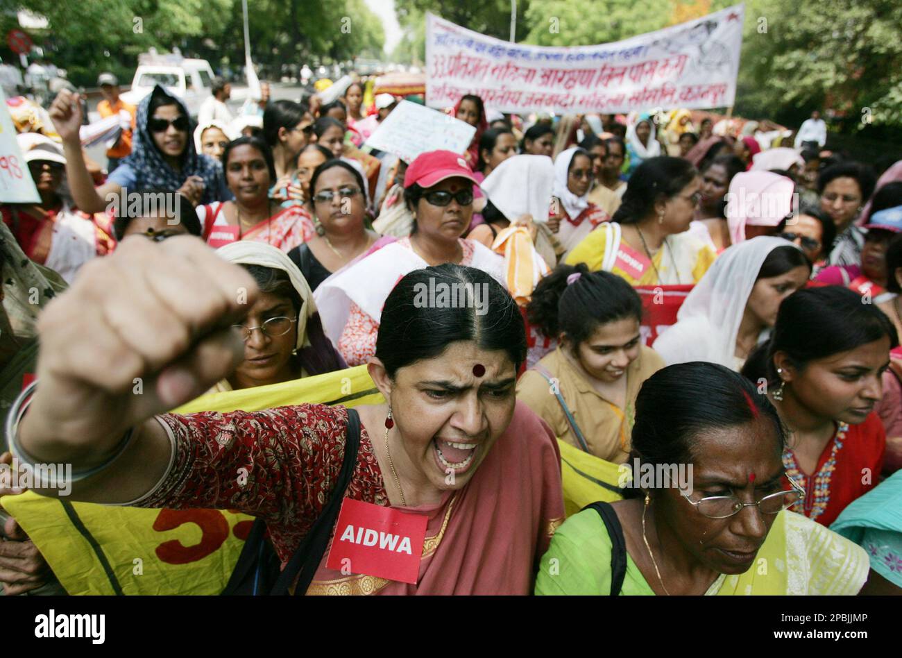 Women take out a protest rally to seek 33 percent reservation of seats ...
