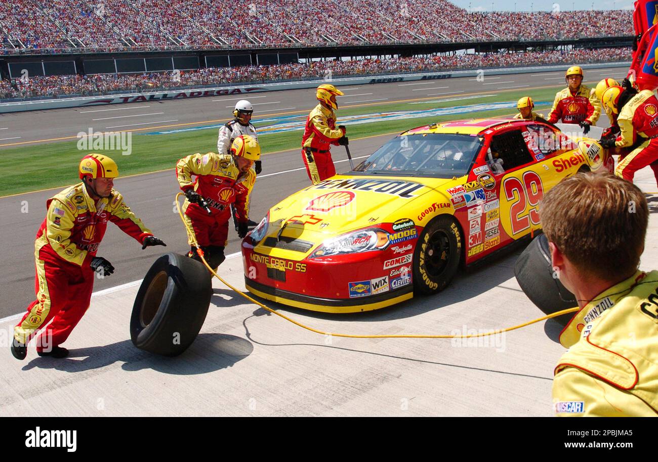 Driver Kevin Harvick (29) pits during the NASCAR Aaron's 499 auto race ...