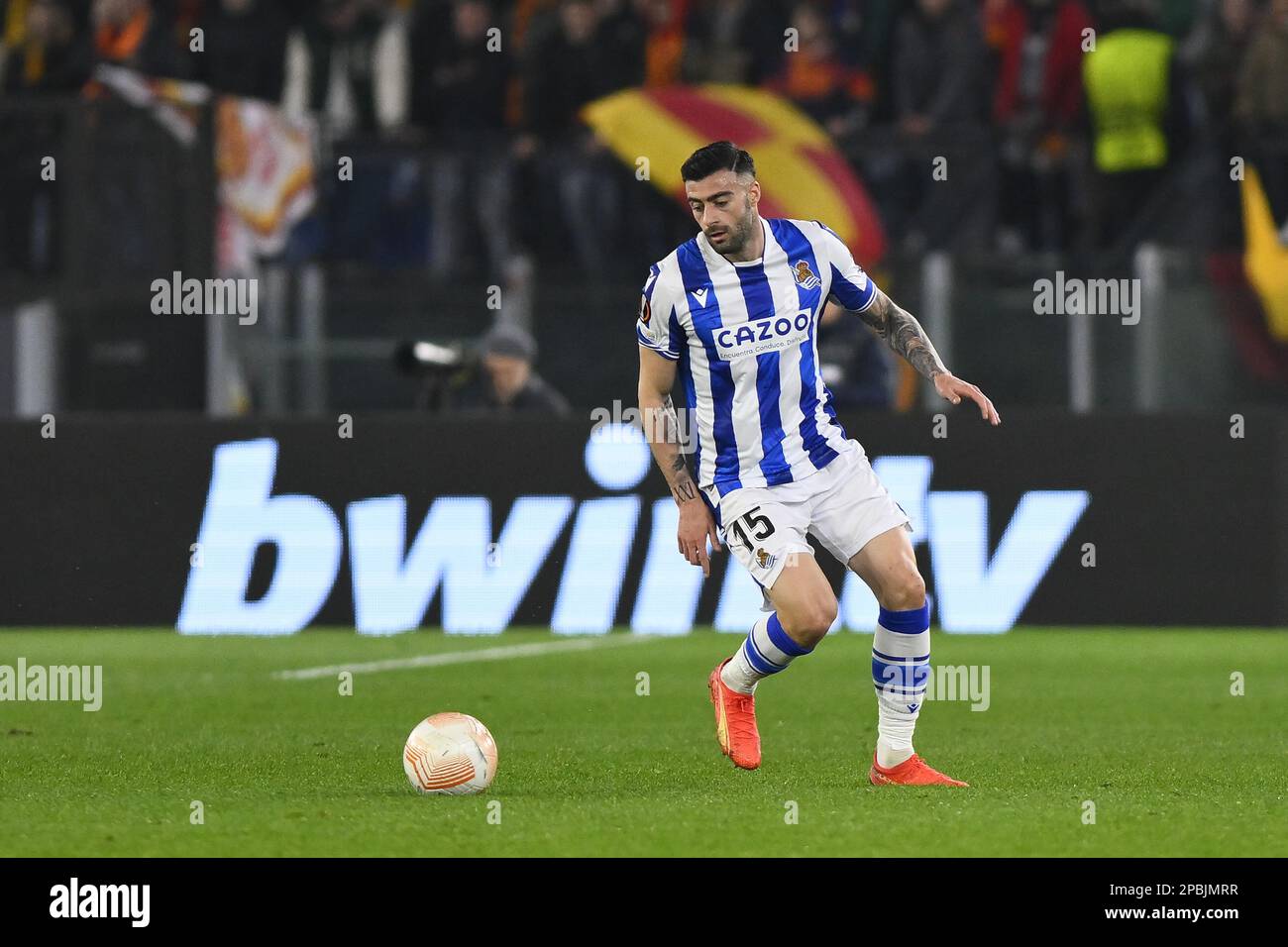 Diego Rico of Real Sociedad de Futbol during the first leg of the round ...