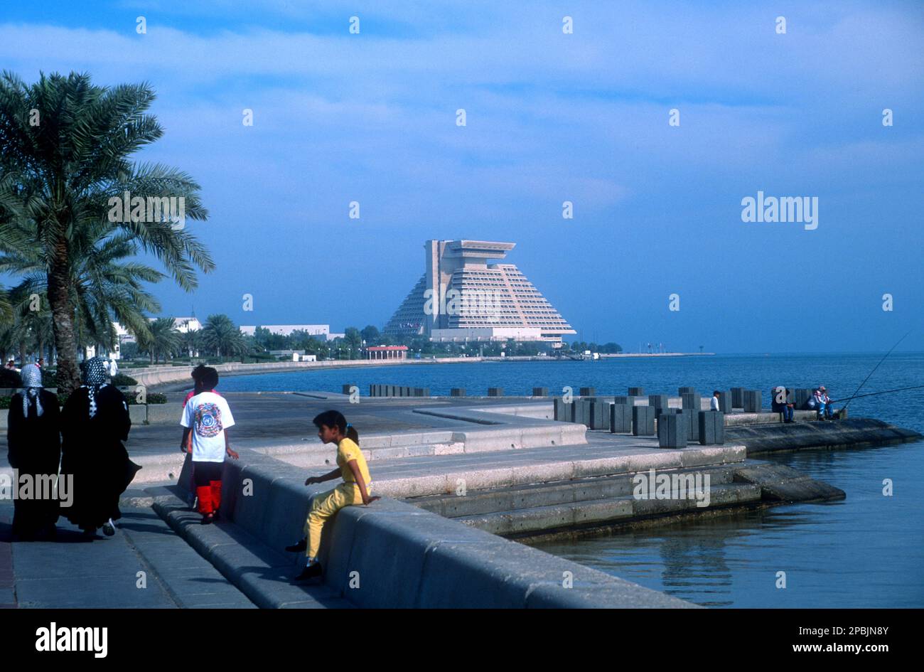 West Bay Doha, with the Sheraton Hotel, 1995 Qatar Stock Photo - Alamy