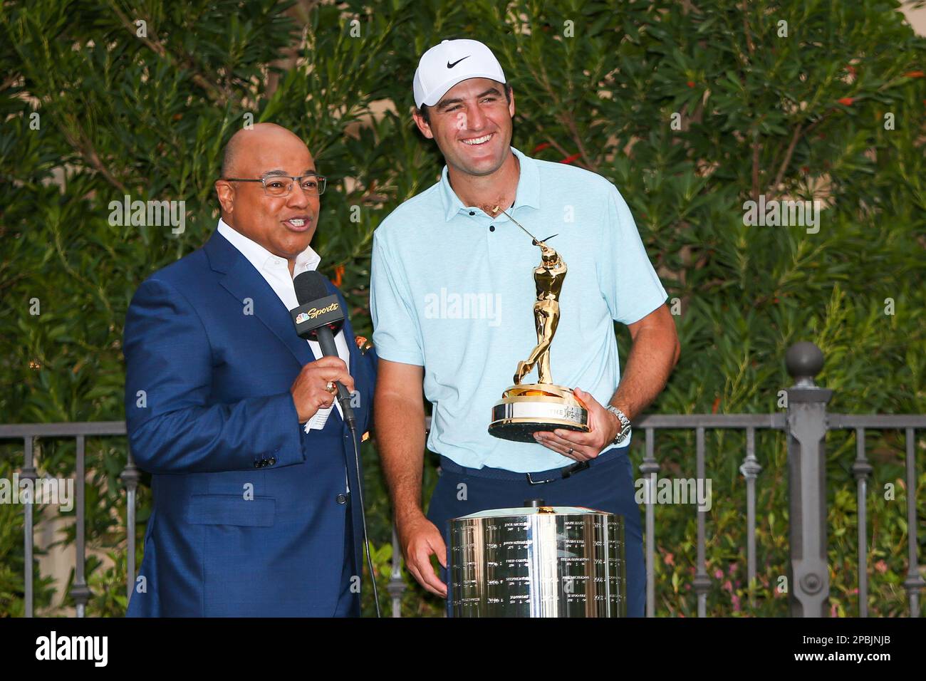Ponte Vedra Beach, Florida, USA. 12th Mar, 2023. Mike Tirico interviews ...