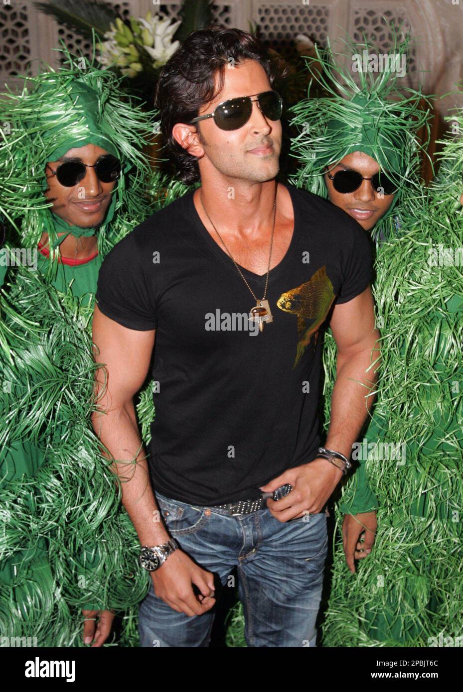 Bollywood actor Hrithik Roshan arrives to watch the final of the ...