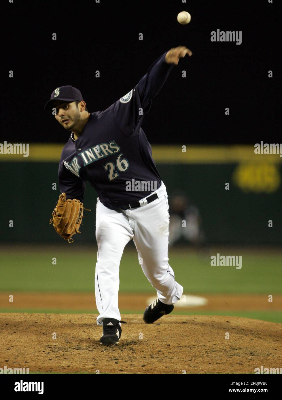 Seattle Mariners' pitcher Horacio Ramirez throws in the third inning of ...