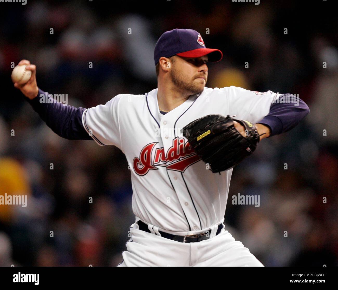 Cleveland Indians' Jake Westbrook delivers a pitch to Baltimore Orioles ...