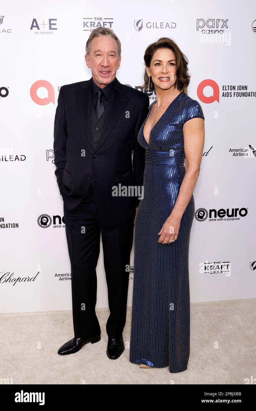 Tim Allen, left, and Jane Allen arrive at the Elton John AIDS ...