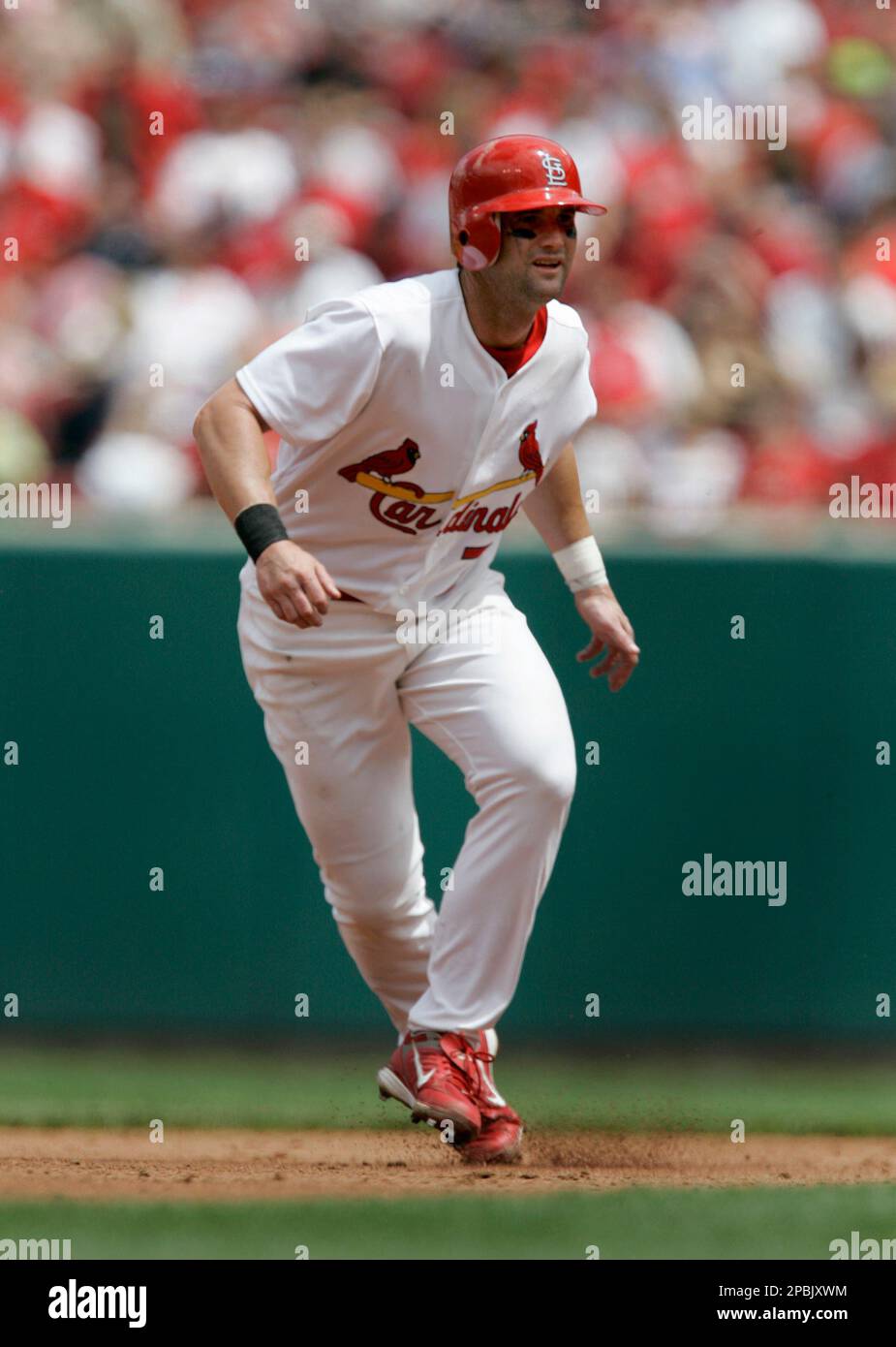 St. Louis Cardinals' Adam Kennedy gets a lead off second during a ...