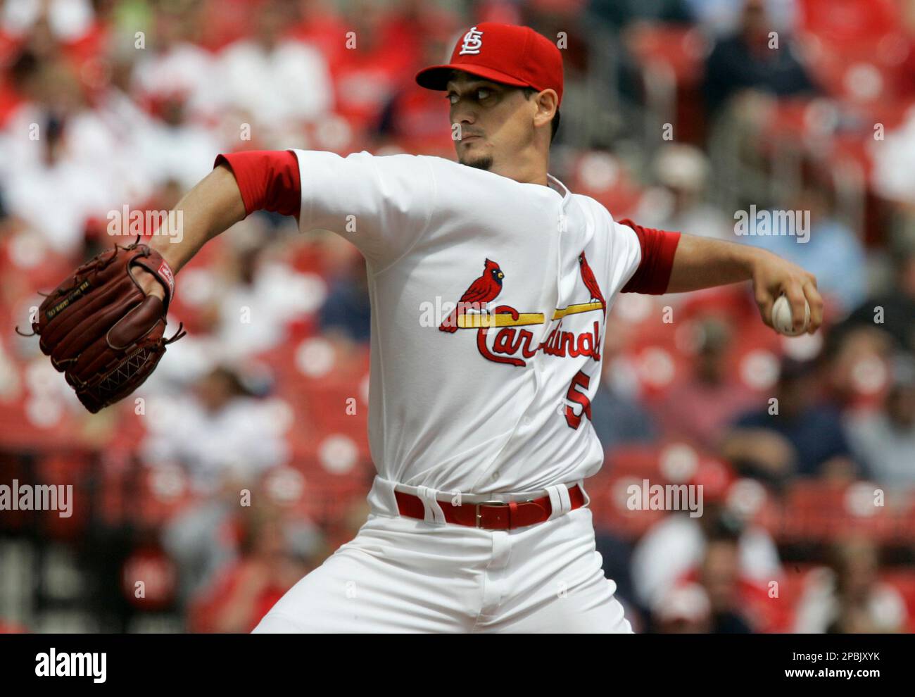 St. Louis Cardinals pitcher Randy Keisler works during a baseball game ...