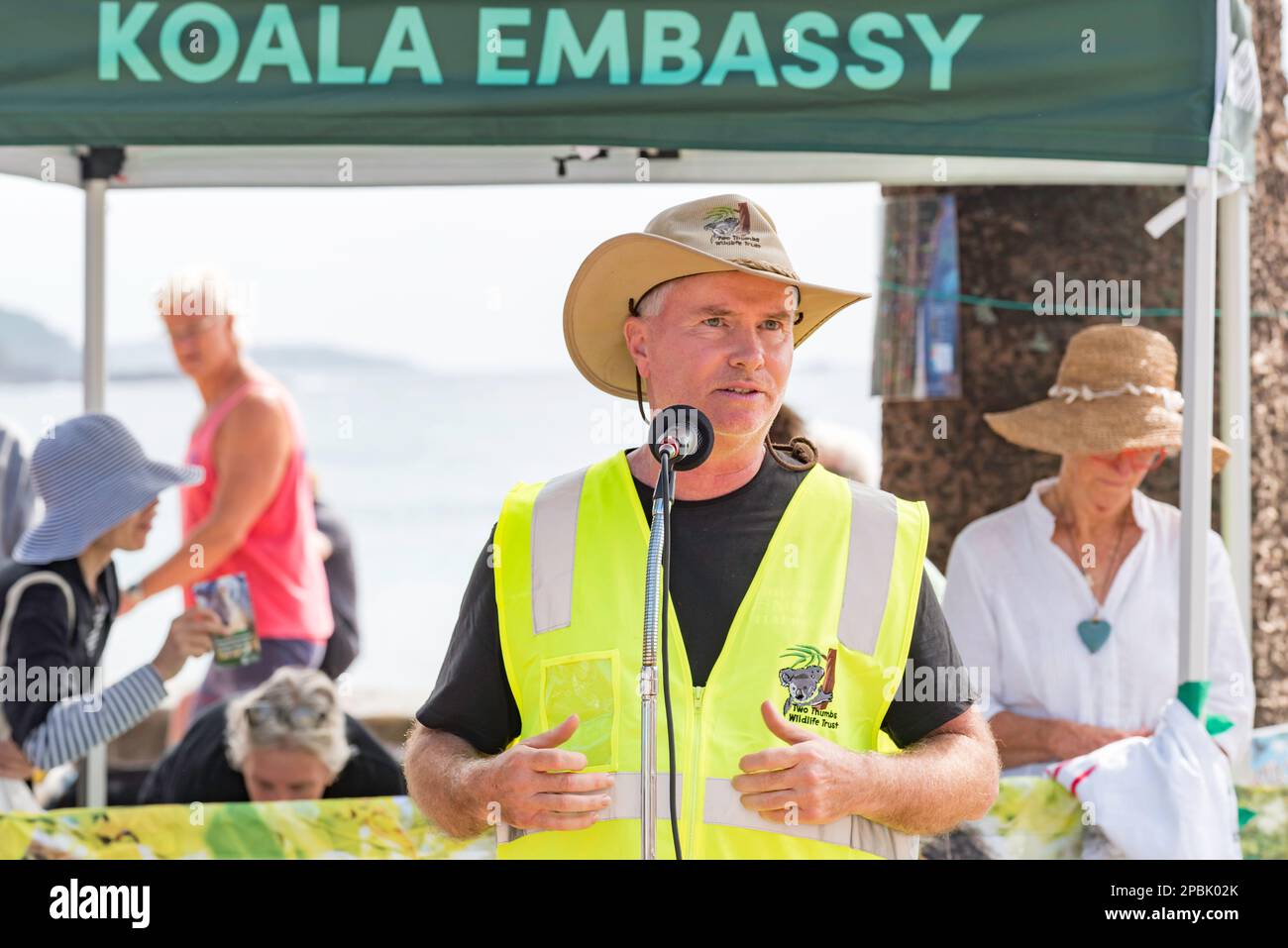 James Fitzgerald, trustee of the Two Thumbs Wildlife Trust speaking at ...