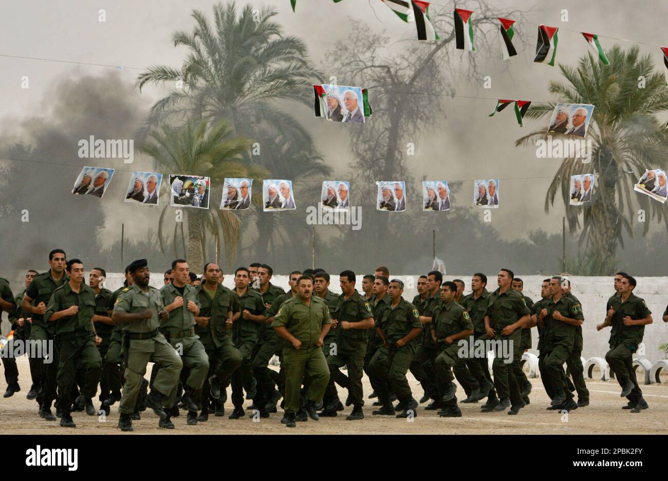 Members of the Palestinian National Security Unit whose main task is ...