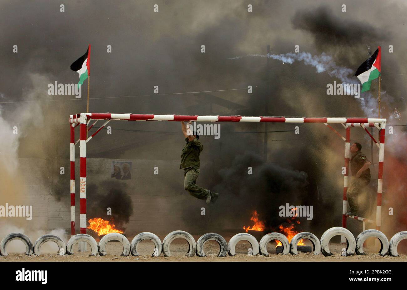 Members of the Palestinian National Security Unit whose main task is ...