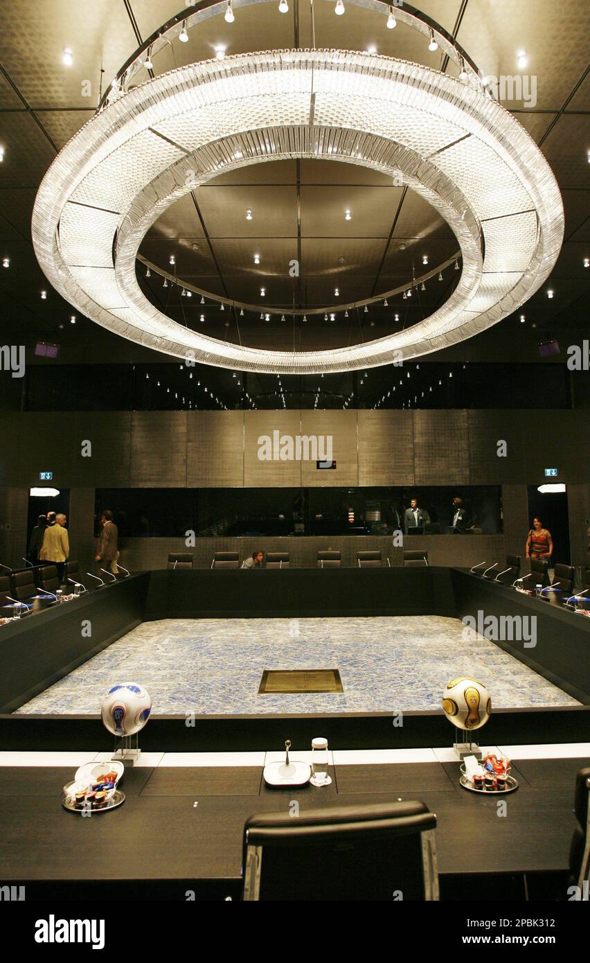 A meeting room at the new headquarters of FIFA, world soccer's ...
