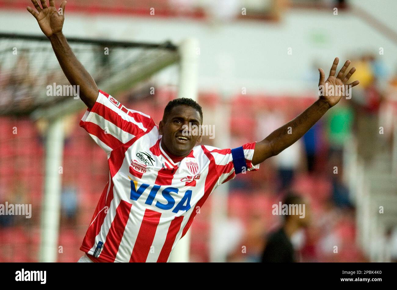 Mexico's Necaxa Kleber Boas, from Brazil, celebrates after scoring ...
