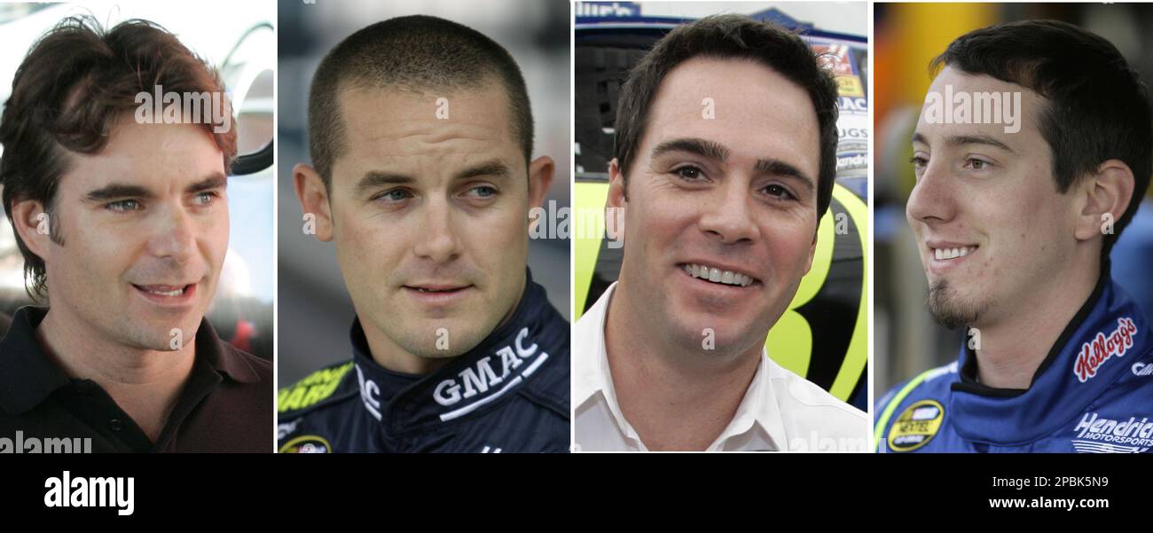 ** FILE ** From left are NASCAR drivers Jeff Gordon, Casey Mears ...