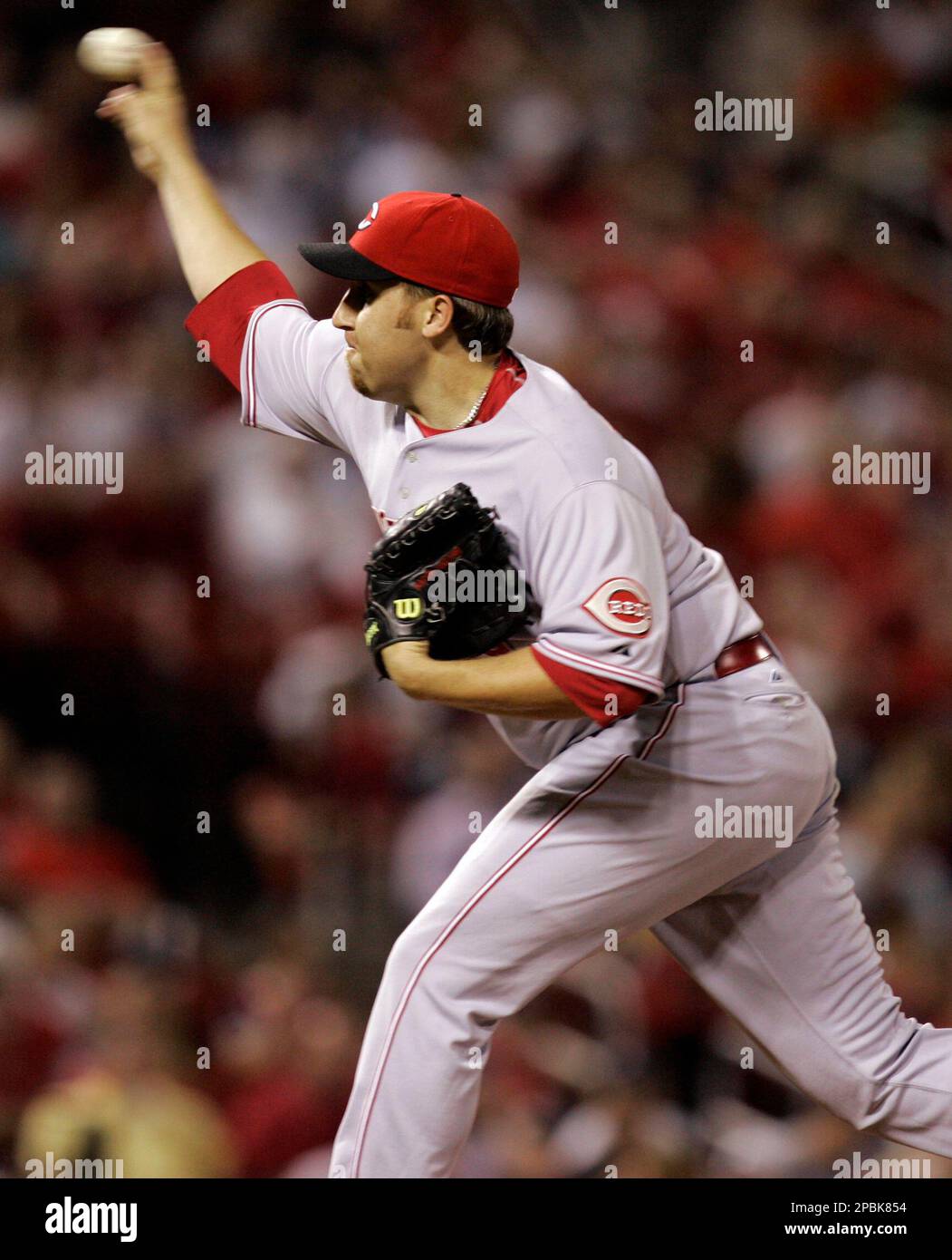 Cincinnati Reds starting pitcher Aaron Harang works during the first ...