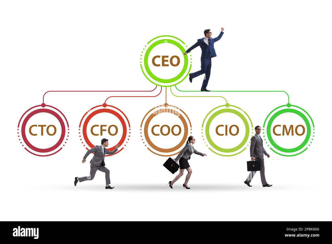 Illustration of organisation chart with the various executives Stock ...