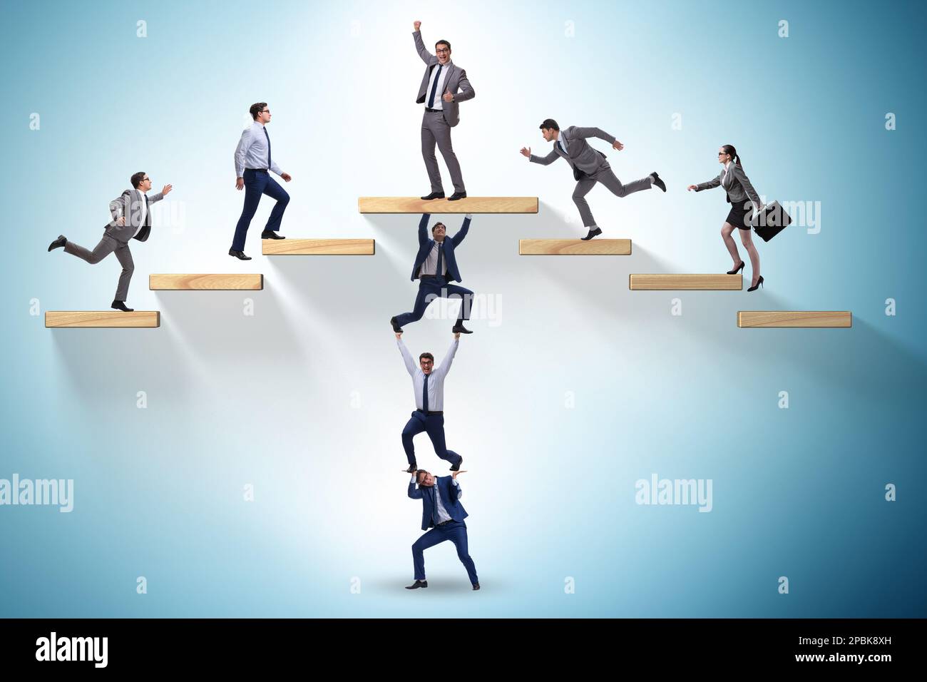 Businessmen team top stairs hi-res stock photography and images - Alamy