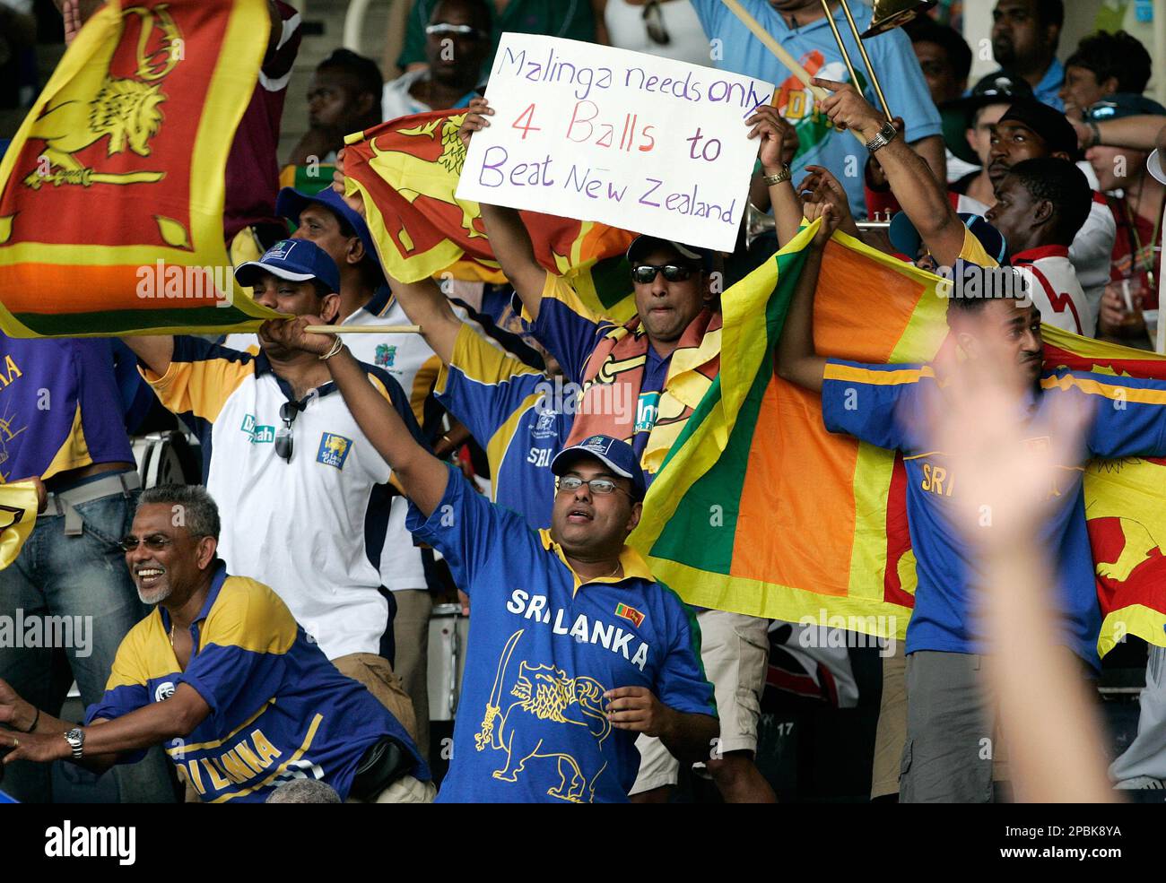 Sri Lanka's cricket fans cheer their team during the Cricket World Cup ...