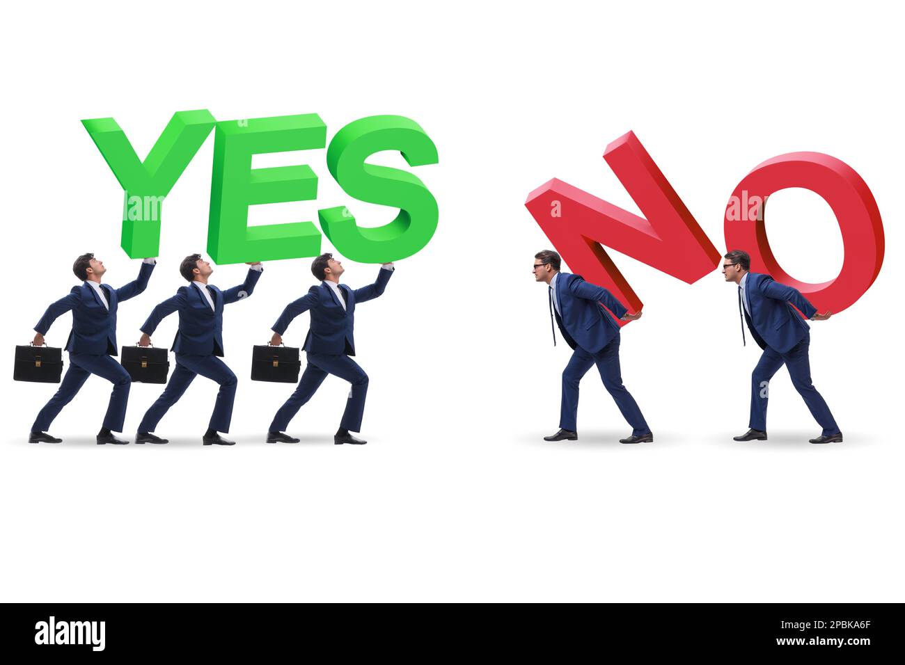 Businessmen in the YES NO concept Stock Photo - Alamy