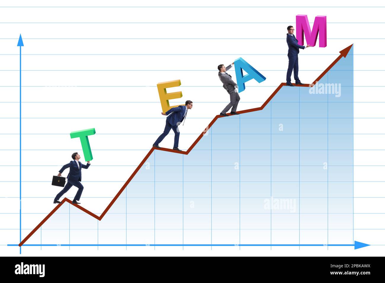 Teamwork concept with the people carrying team letters Stock Photo - Alamy