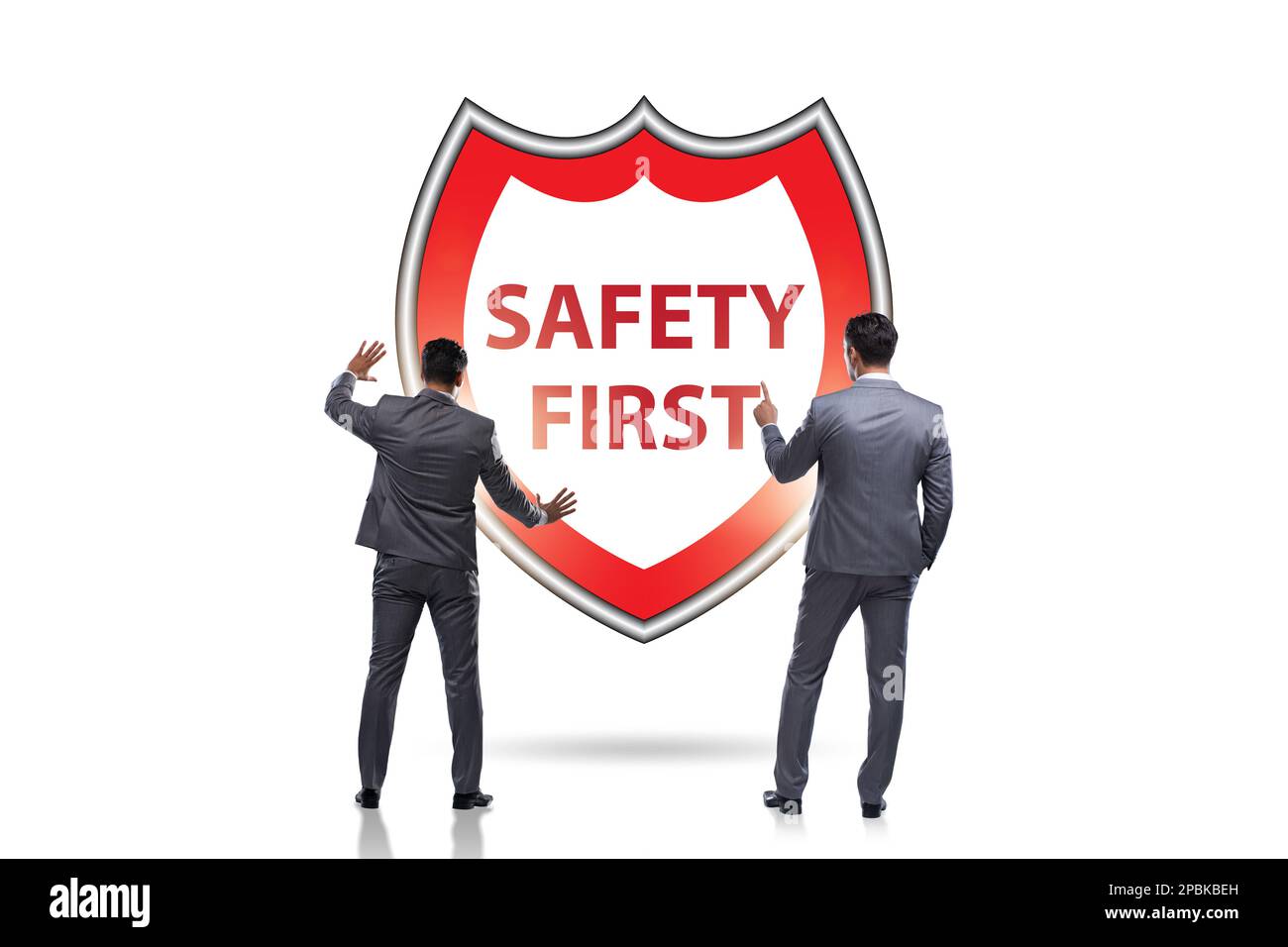 Safety first concept with the businessman Stock Photo - Alamy