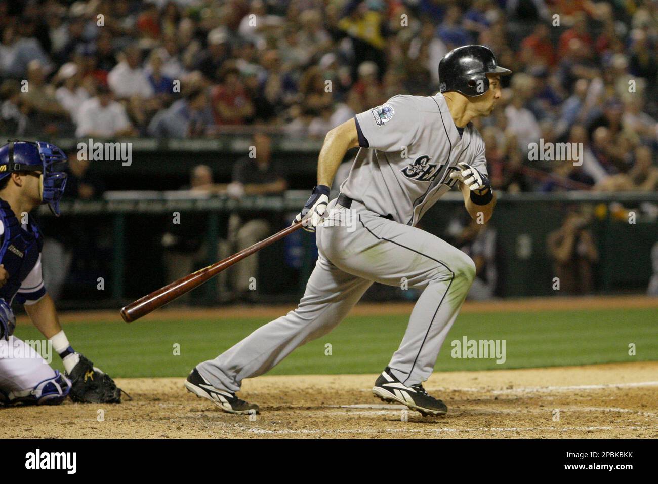Seattle Mariners' Raul Ibanez drives in the go-ahead run on a ground ...
