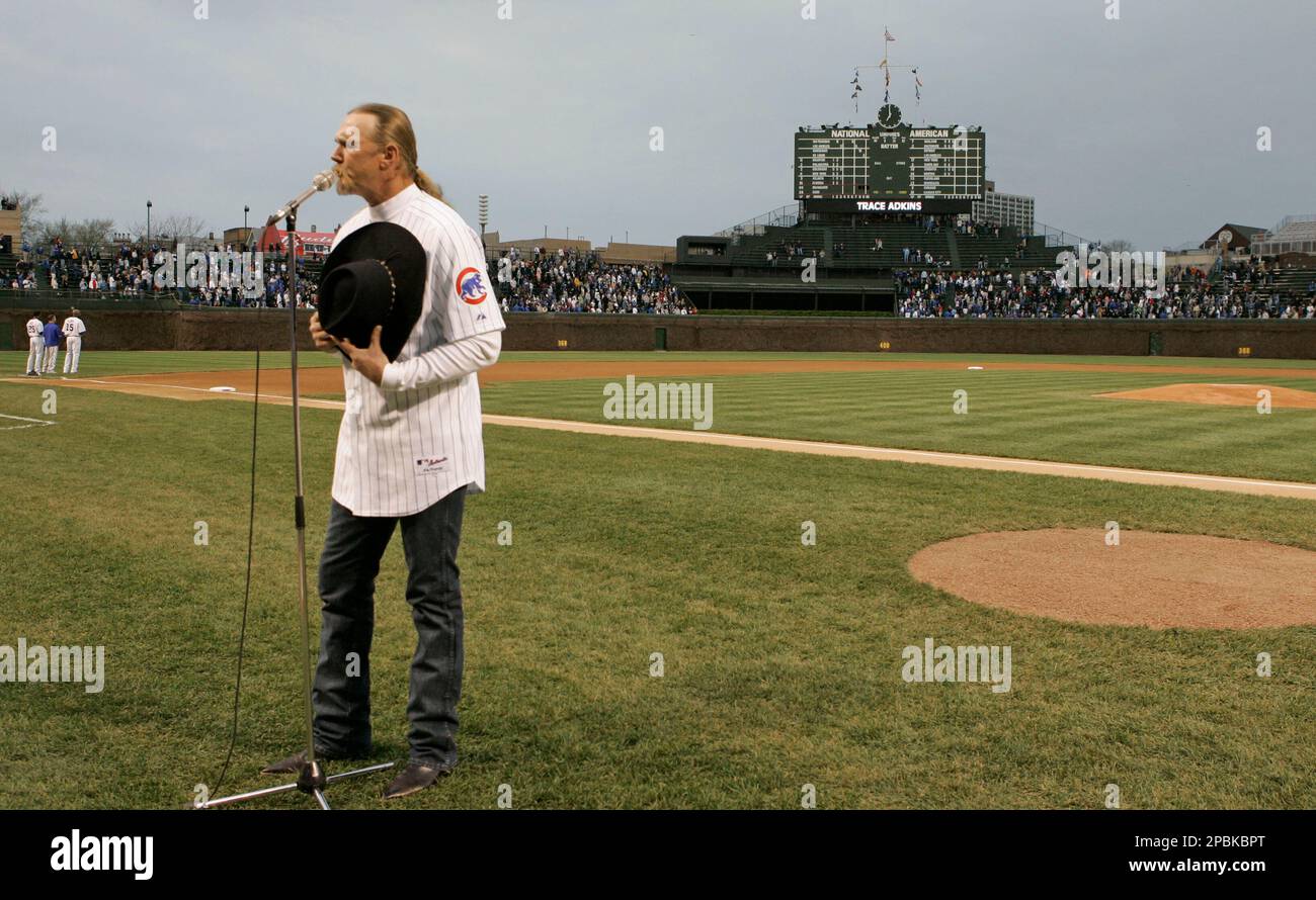 Country recording artist Trace Adkins sings the national anthem at ...