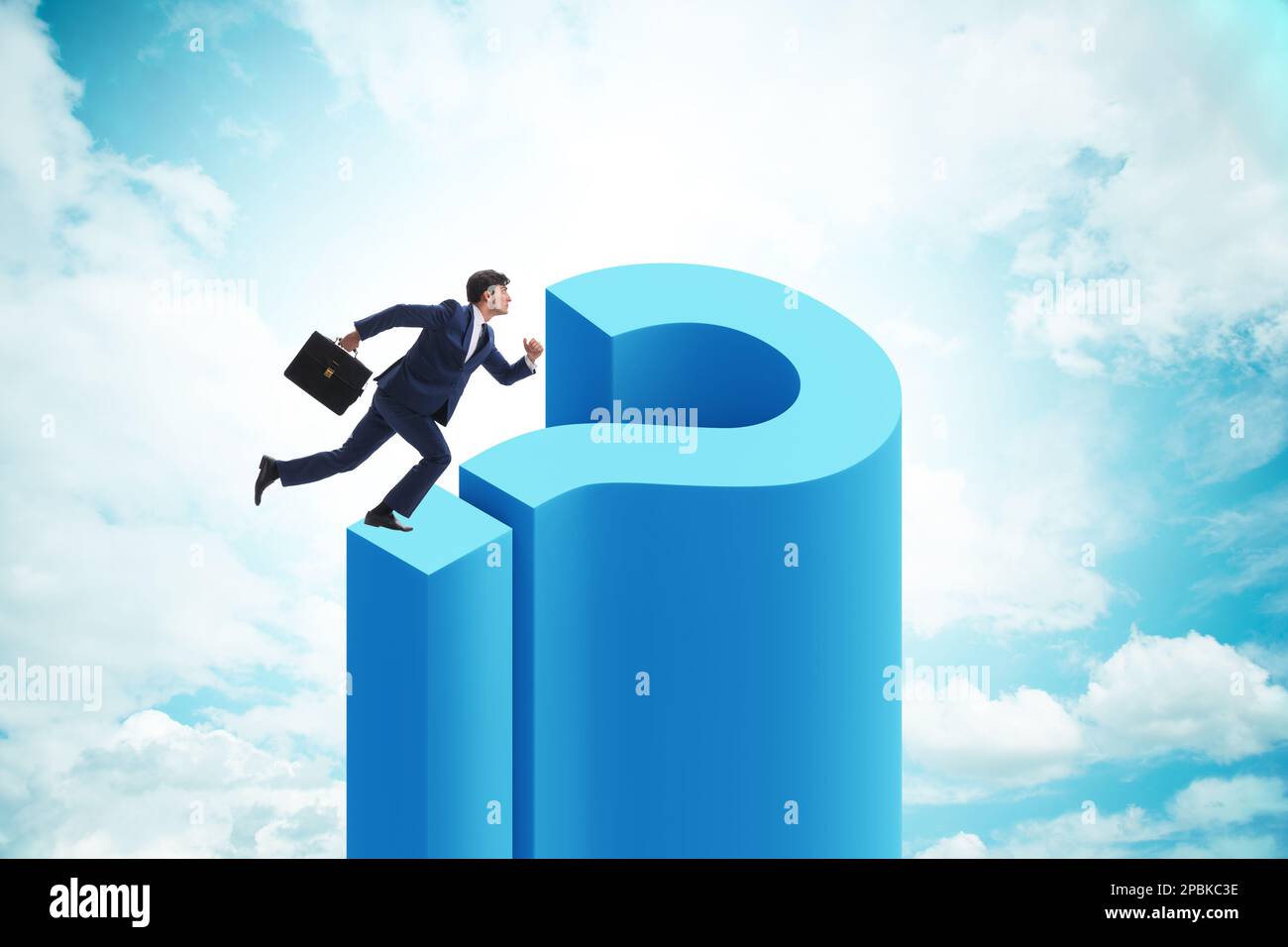Business concept with the question and business person Stock Photo - Alamy
